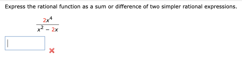Solved Express the rational function as a sum or difference | Chegg.com