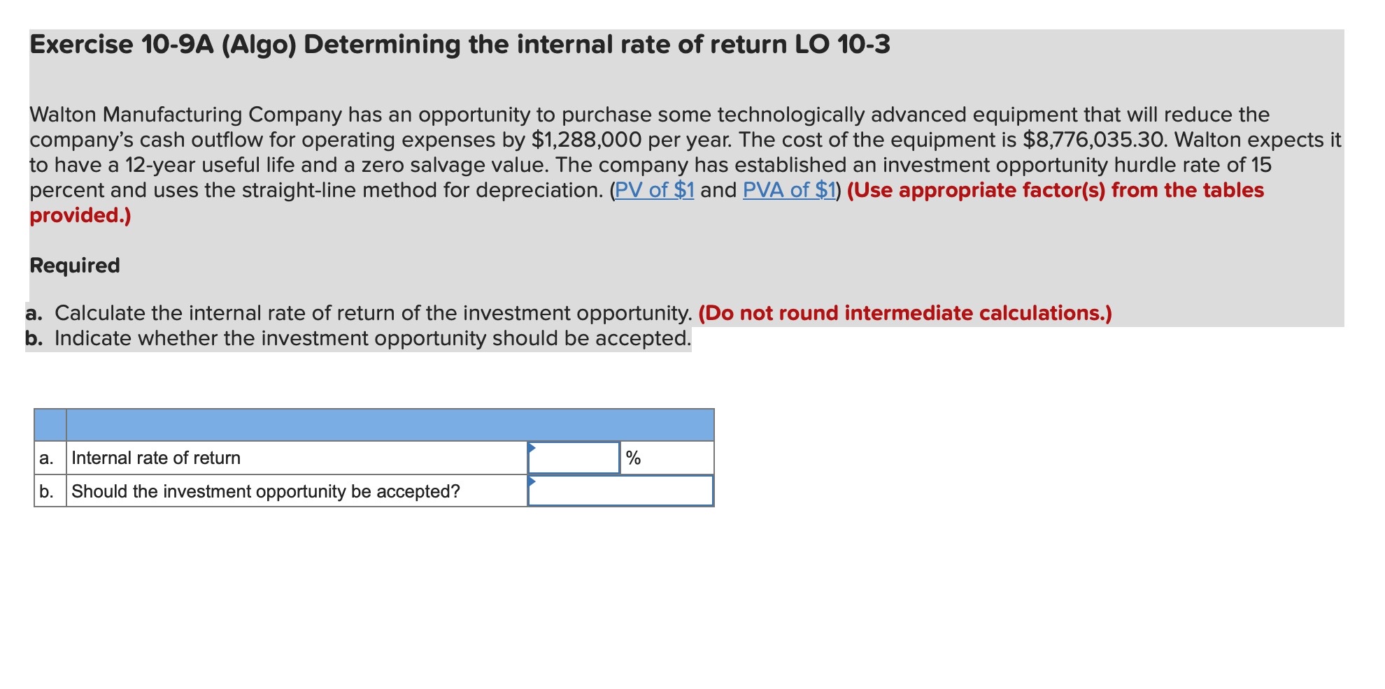 Solved Exercise 10-4A (Algo) Determining the present value | Chegg.com