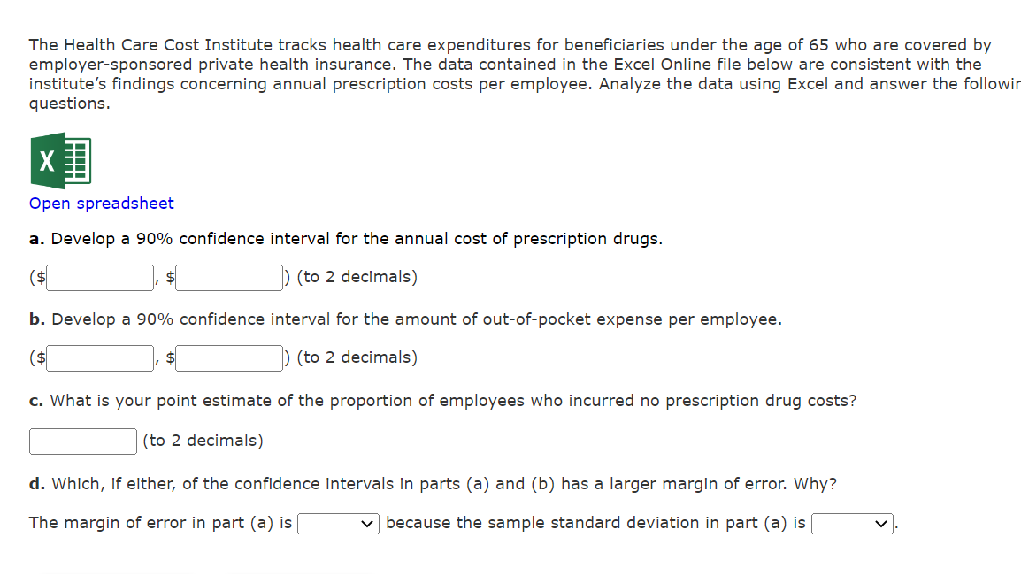 Solved The Health Care Cost Institute tracks health care | Chegg.com