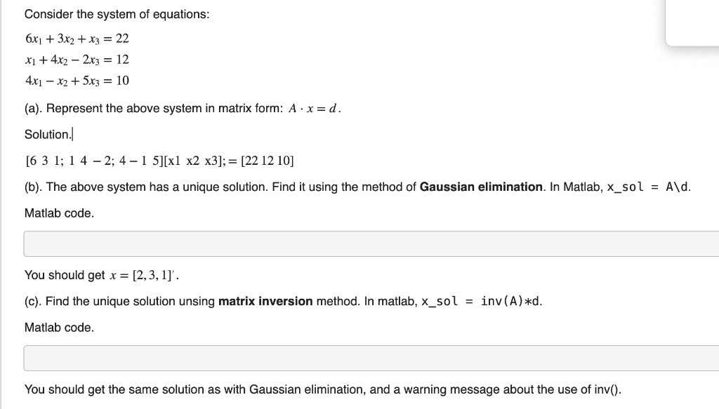 Solved Consider the system of equations: | Chegg.com