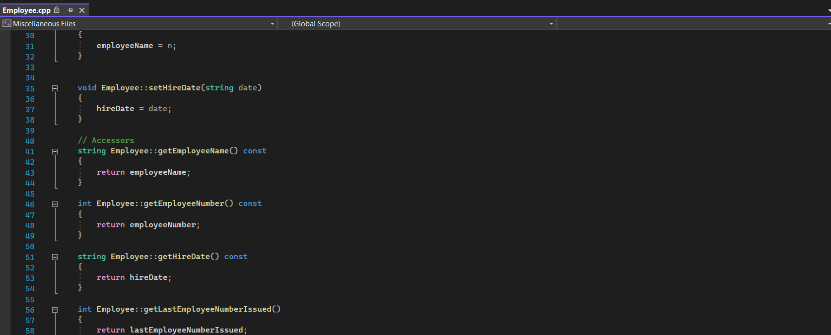 Solved Employee class - provided as "starter code" The | Chegg.com