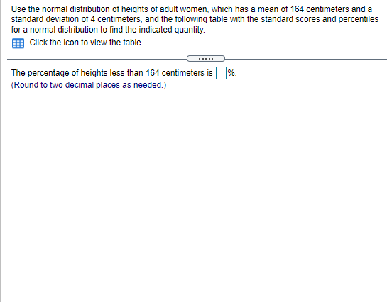 Solved Use the normal distribution of heights of adult | Chegg.com