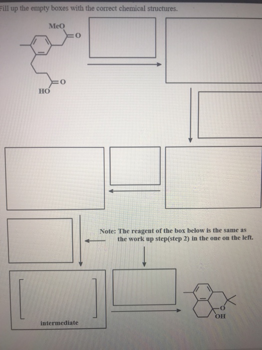 Solved Fill up the empty boxes with the correct chemical | Chegg.com