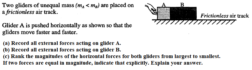 Solved B Two gliders of unequal mass (ma