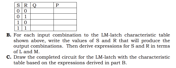Solved P3. (30 points): We want to create an LM-latch with | Chegg.com
