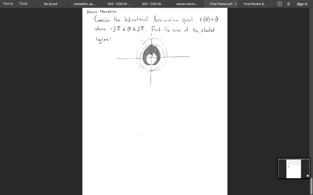 Solved Consider the bidirutional Archimioian spirat Γ(θ)=θ | Chegg.com