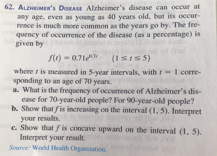 Solved 62. ALZHEIMER'S DISEASE Alzheimer's disease can occur | Chegg.com