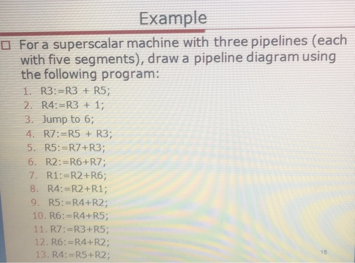 Example For a superscalar machine with three | Chegg.com