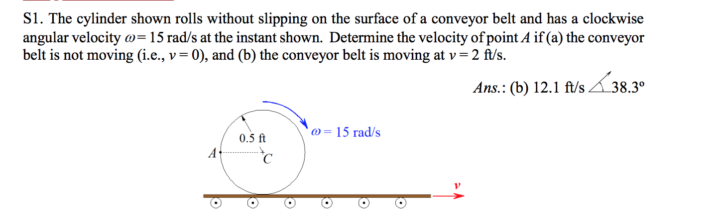 Solved S1. The cylinder shown rolls without slipping on the | Chegg.com