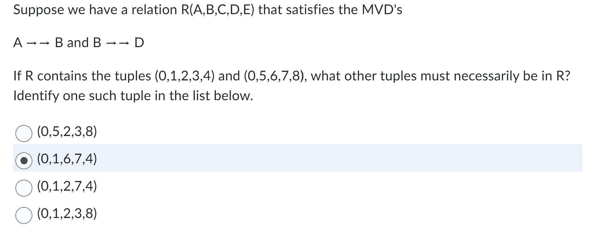 Solved Suppose we have a relation R(A,B,C,D,E) ﻿that | Chegg.com