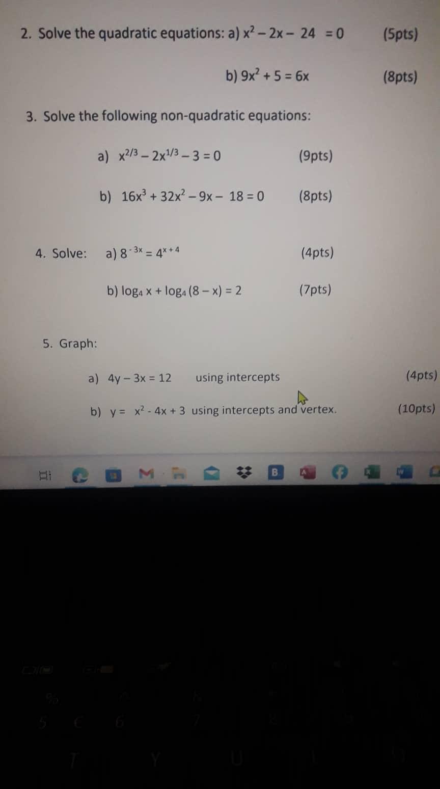 Solved 2. Solve the quadratic equations: a) x2 - 2x - 24 = 0 | Chegg.com