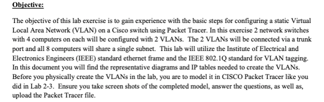 Solved The objective of this lab exercise is to gain | Chegg.com