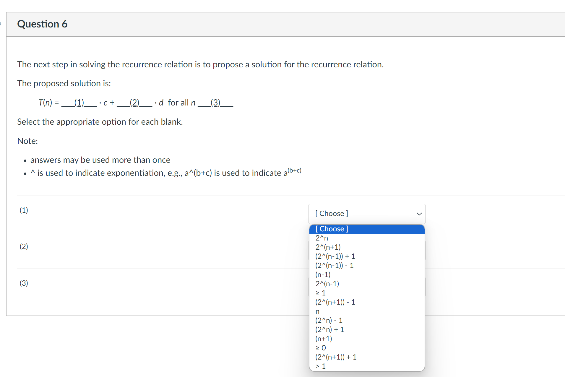 Solved The Next Step In Solving The Recurrence Relation Is
