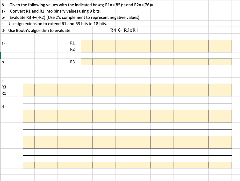 Solved a- 5- Given the following values with the indicated | Chegg.com