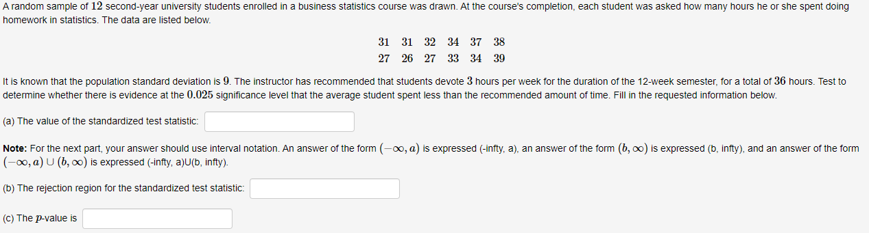 Solved A random sample of 12 second-year university students | Chegg.com