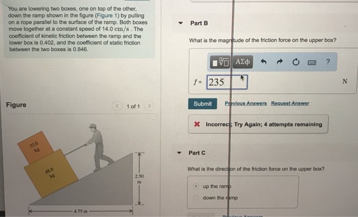 Solved You are lowering two boxes, one on top of the other, | Chegg.com