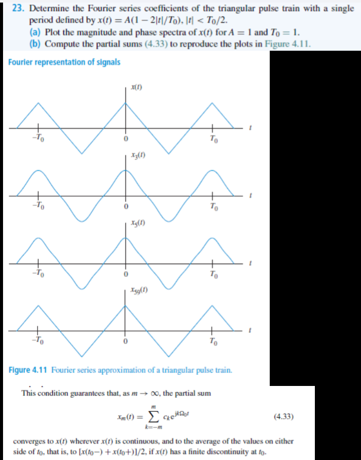 Solved 23. Determine the Fourier series coefficients of the | Chegg.com