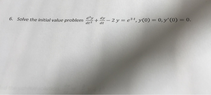 Solved Solve the initial value problem d^2y/dt^2 + dy/dt - | Chegg.com