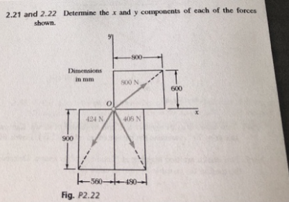 Solved 2.21 and 2.22 Determine the x and y components of | Chegg.com