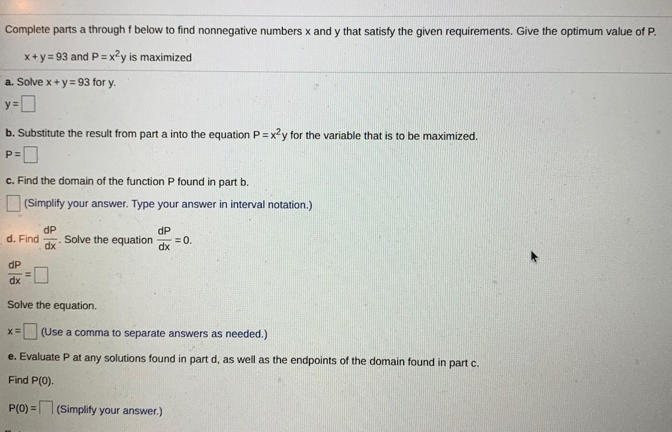 Solved Complete parts a through f below to find nonnegative | Chegg.com