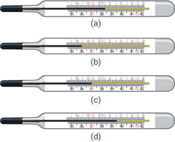 Solved Please read the temperature displayed on each | Chegg.com