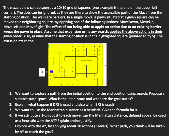 Solved The maze below can be seen as a 10×10 grid of squares | Chegg.com