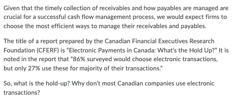 Given that the timely collection of receivables and | Chegg.com