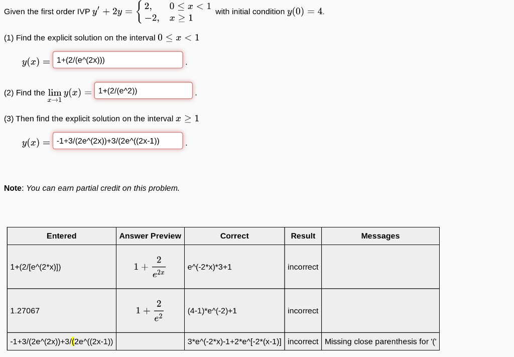 Solved Given the first order IVP y + 2y = S 2, 01 with | Chegg.com
