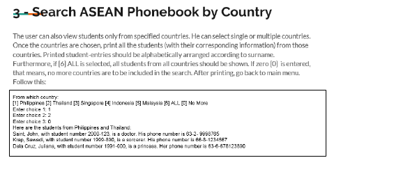 Create a Python program for an ASEAN Phonebook. | Chegg.com