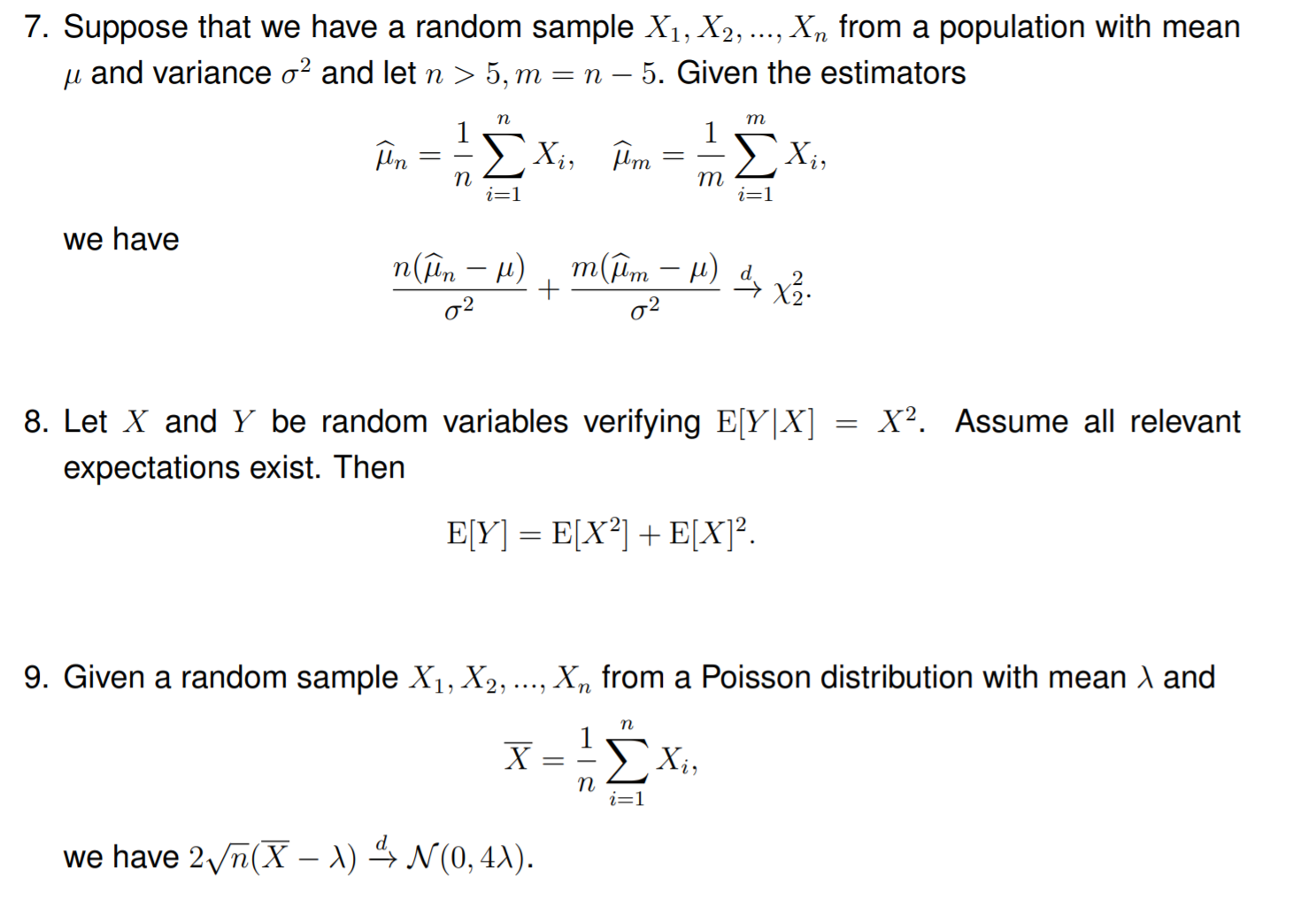 Solved 7. Suppose that we have a random sample X1, X2, ..., | Chegg.com