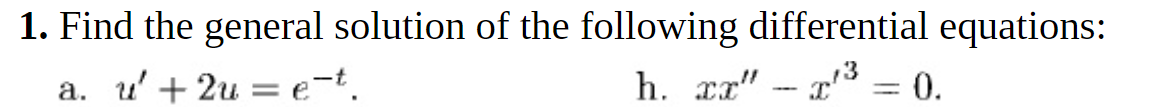 Solved This is 1.3.1 ﻿Exercise1(h)in Applied Mathematics | Chegg.com