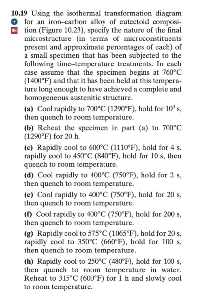 Solved 19 Using the isothermal transformation diagram for an | Chegg.com