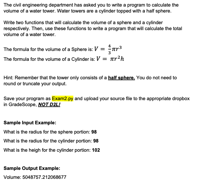 Solved The civil engineering department has asked you to | Chegg.com