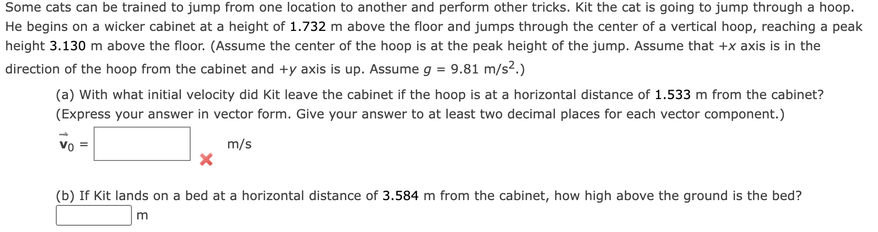 Solved Some cats can be trained to jump from one location to | Chegg.com