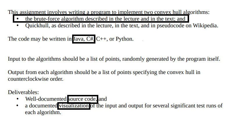 Solved I have already gotten the quickhull down, I just | Chegg.com