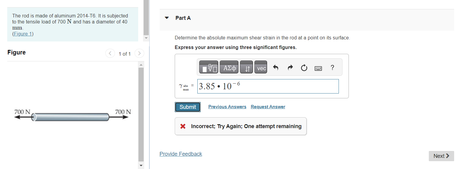 The rod is made of aluminum 2014-T6. It is subjected | Chegg.com