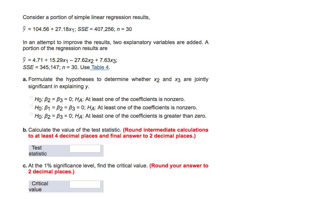 Solved Consider a portion of simple linear regression | Chegg.com