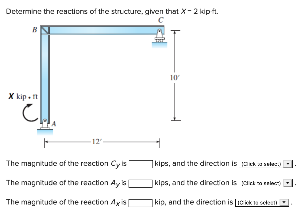 Solved Determine the reactions of the structure, given that | Chegg.com