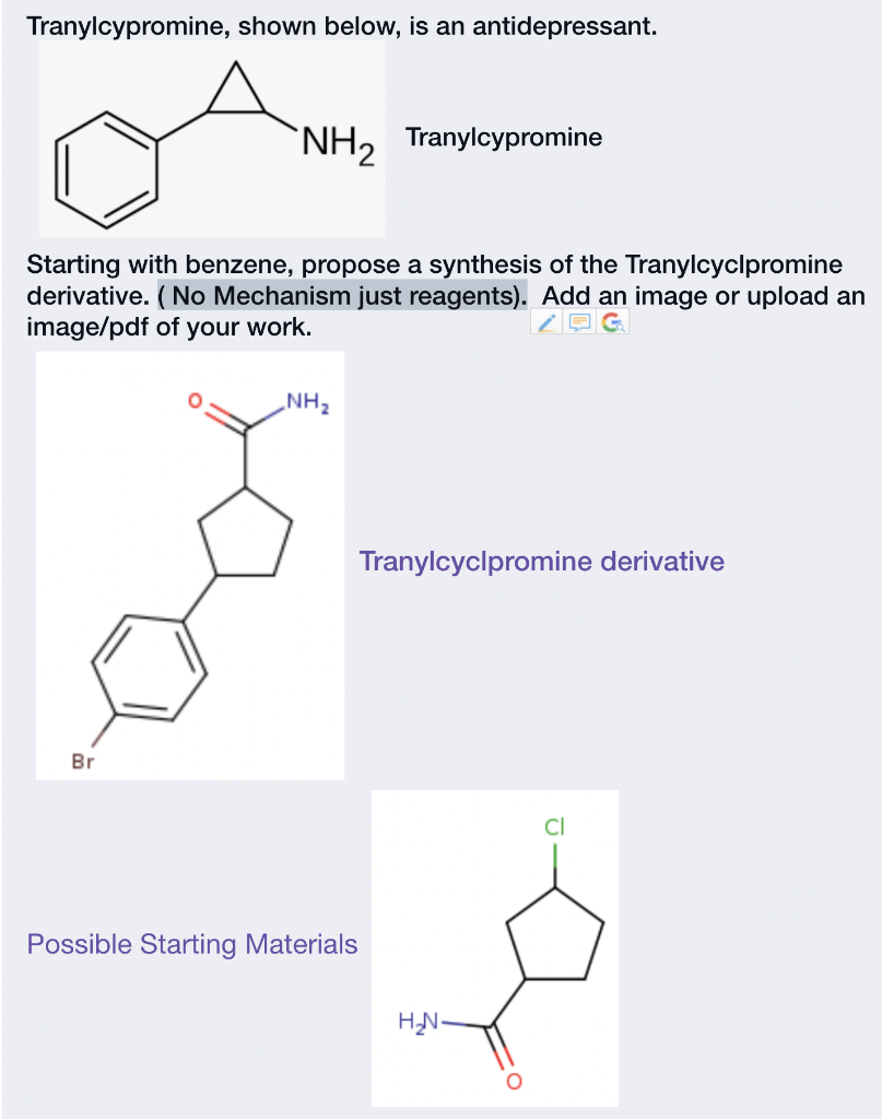 Solved Tranylcypromine, shown below, is an antidepressant. | Chegg.com