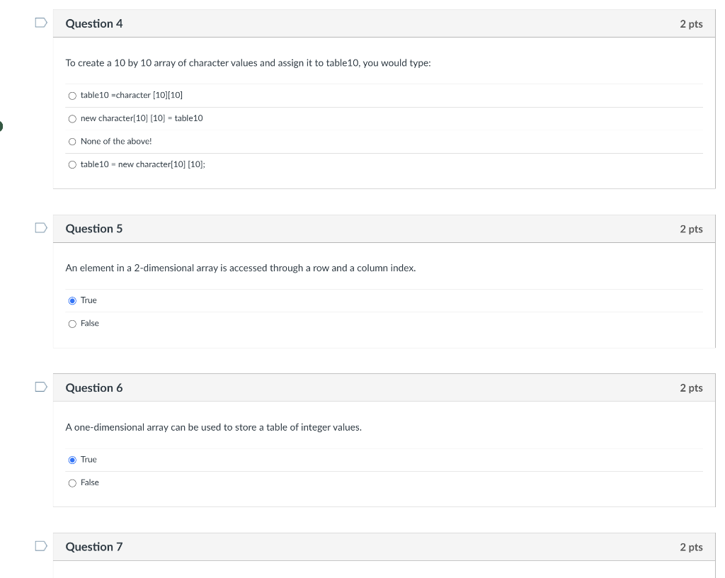 Solved To create a 10 by 10 array of character values and | Chegg.com