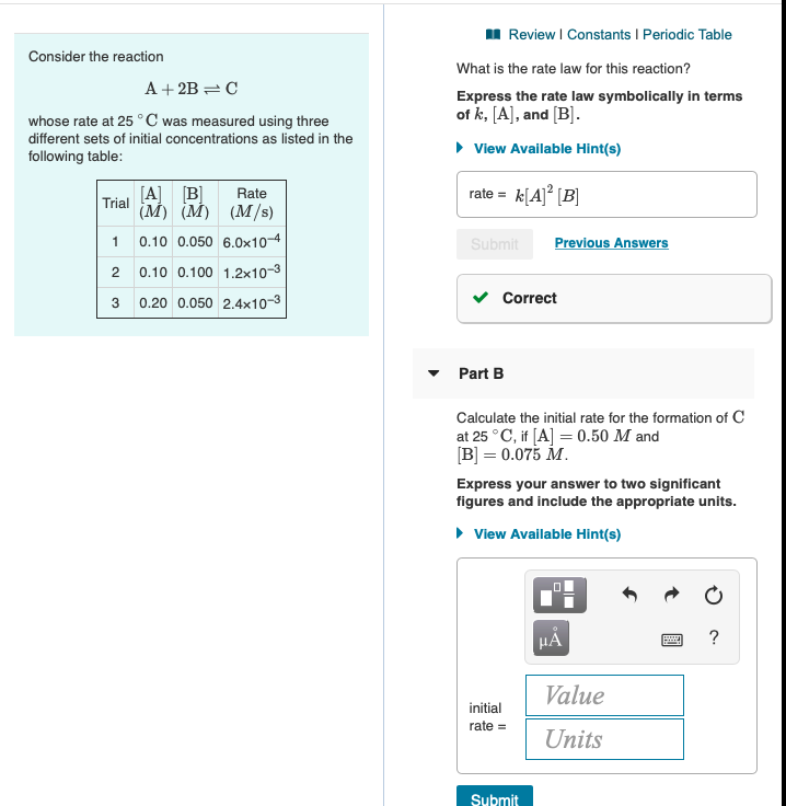 Solved Review | Constants 1 Periodic Table What is the rate | Chegg.com