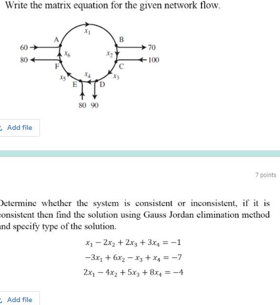 Solved Write the matrix equation for the given network flow. | Chegg.com