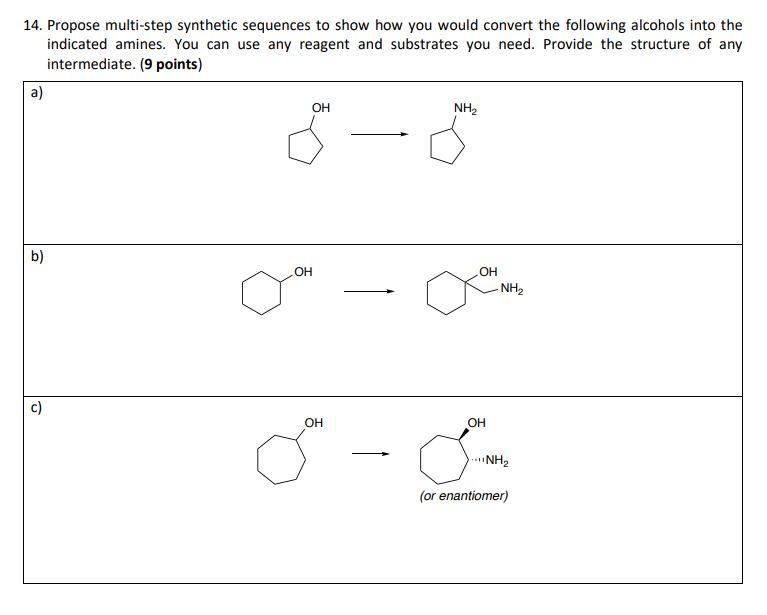 Solved 14. Propose multi-step synthetic sequences to show | Chegg.com