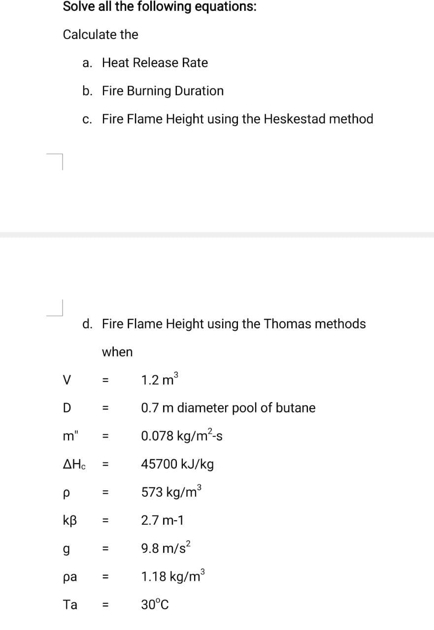 Solved Solve all the following equations: Calculate the a. | Chegg.com