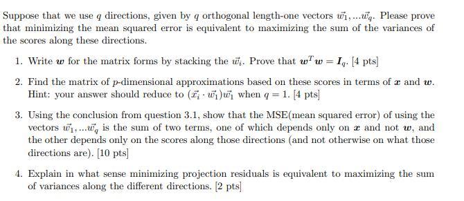 Suppose that we use q directions, given by q | Chegg.com