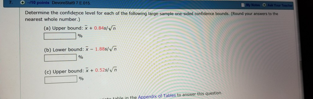 Solved +-10 points DevoreStat9 7.E.015 My N Determine the | Chegg.com