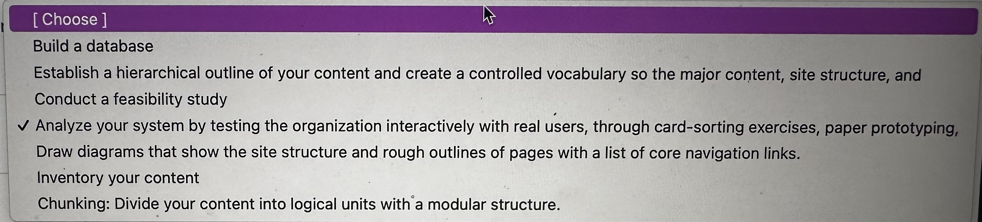Solved There are five basic steps to organize information. | Chegg.com