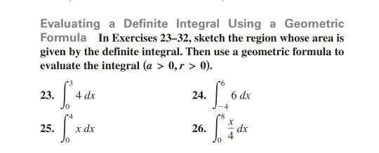 Solved Evaluating a Definite Integral Using a Geometric | Chegg.com Solved Evaluating a Definite Integral Using a Geometric | Chegg.com