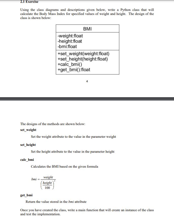 Solved 2.1 Exercise Using the class diagrams and | Chegg.com