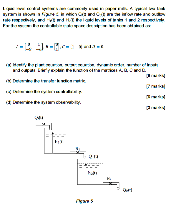 Solved Liquid level control systems are commonly used in | Chegg.com